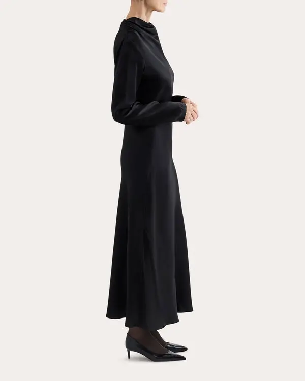 ARGENT Silk Charmeuse Draped Maxi Dress
