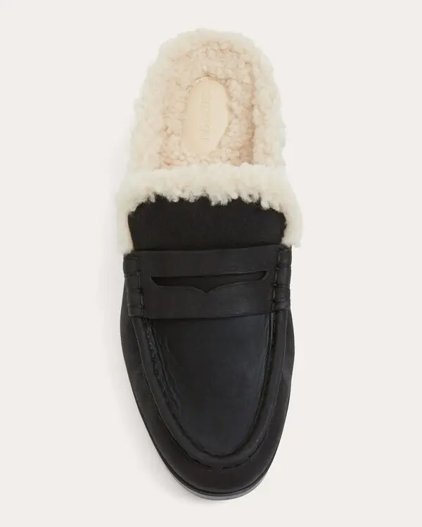 Simkhai Dean Shearling Leather Loafer Mule
