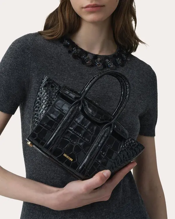 Simkhai Nicola Croc-embossed Leather Mini Tote Bag