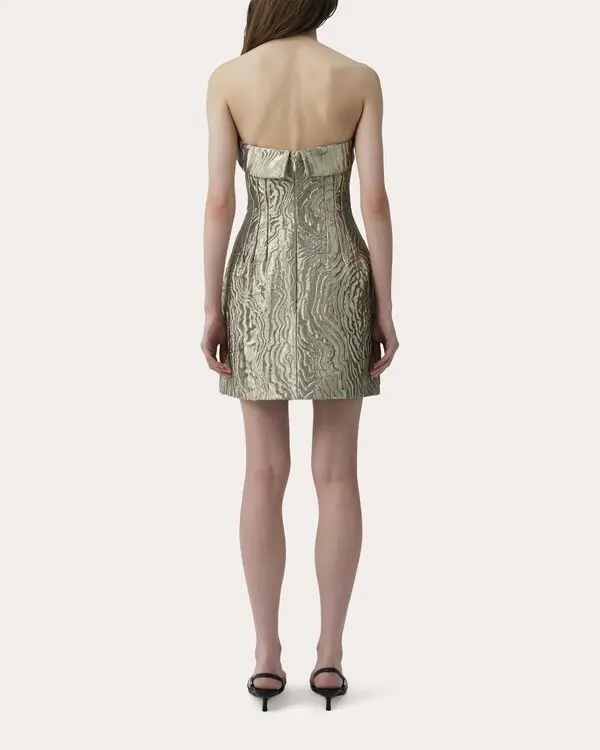 Simkhai Darcie Metallic Jacquard Bustier Mini Dress