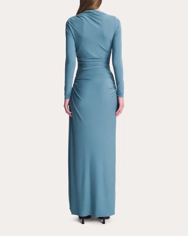 Simkhai Eleanora Draped Jersey Slit Gown