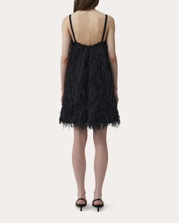 Simkhai Kalla Fringe Jacquard Mini Dress - Black
