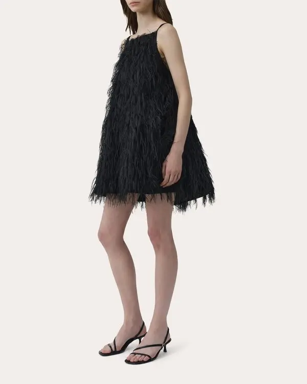 Simkhai Kalla Fringe Jacquard Mini Dress - Black