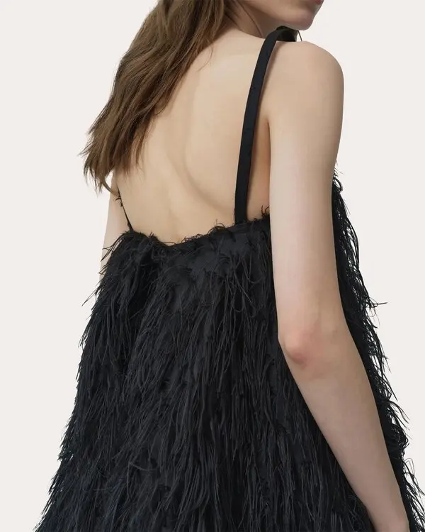 Simkhai Kalla Fringe Jacquard Mini Dress - Black