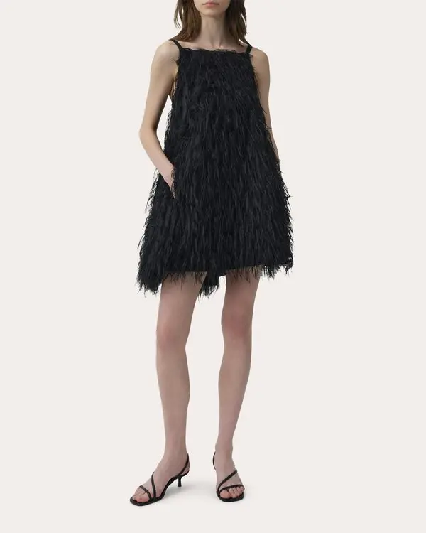 Simkhai Kalla Fringe Jacquard Mini Dress - Black