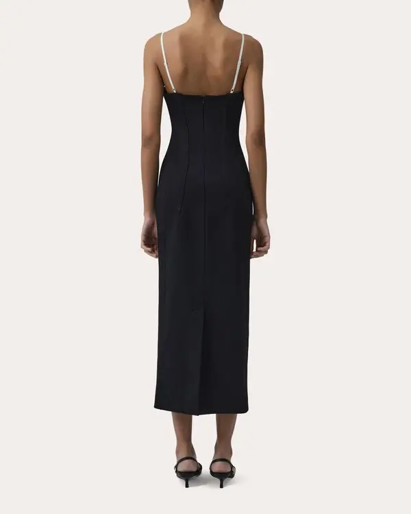 Simkhai Kristen Twill Sweetheart Midi Dress