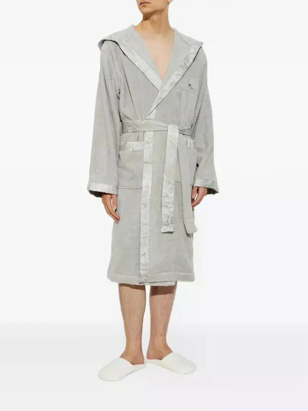 Etro Paisley-trim Hooded Dressing Gown