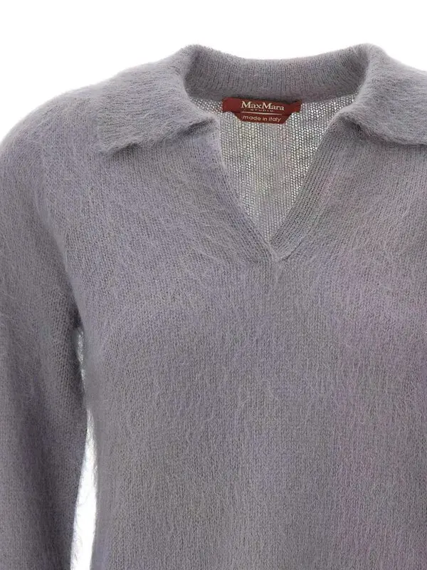 Max Mara V-neck Long-sleeve Sweater - Grey