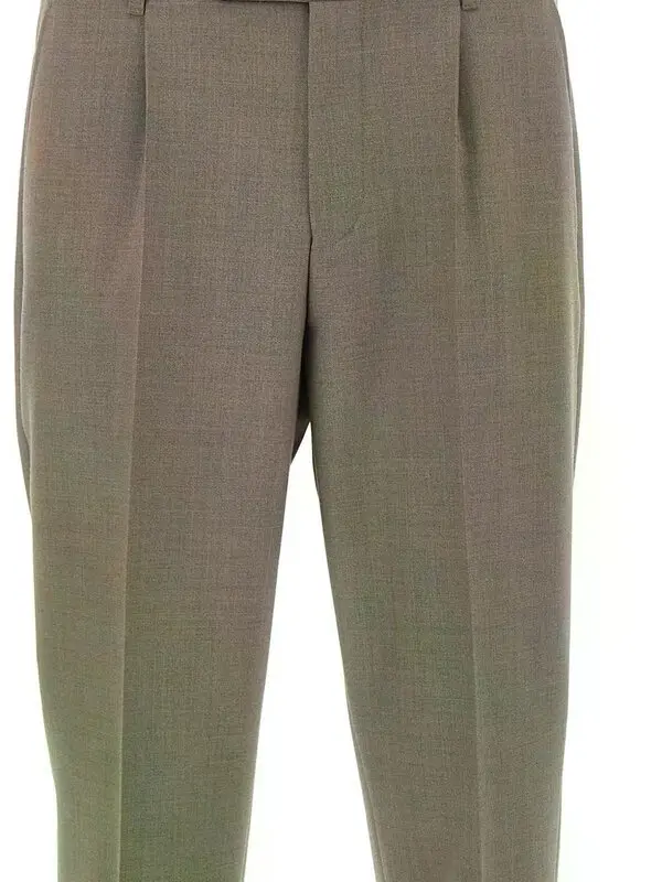 BOSS Pleated Relaxed-fit Trousers In Virgin Wool