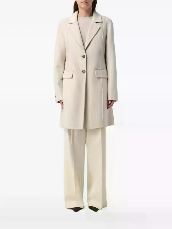 HANITA Notched-lapel Button-up Coat - Neutrals