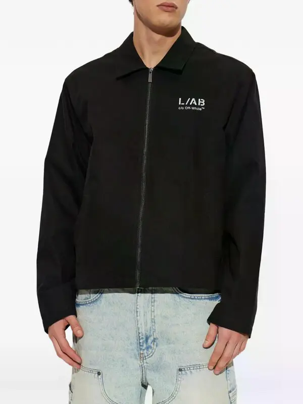 L/AB C/O OFF-WHITE Logo-print Zip-up Jacket