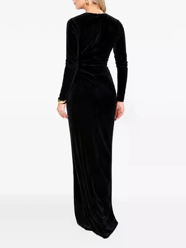 ROSERRY Scarlett Knot-detail Velvet Maxi Dress