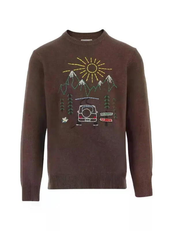 MC2 SAINT BARTH Heron Crewneck Knit With St. Moritz Embroidery