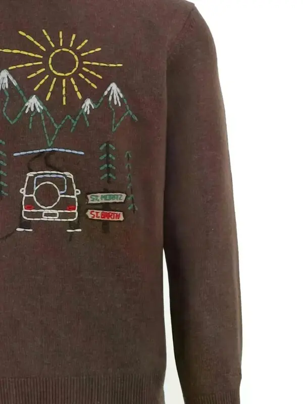 MC2 SAINT BARTH Heron Crewneck Knit With St. Moritz Embroidery