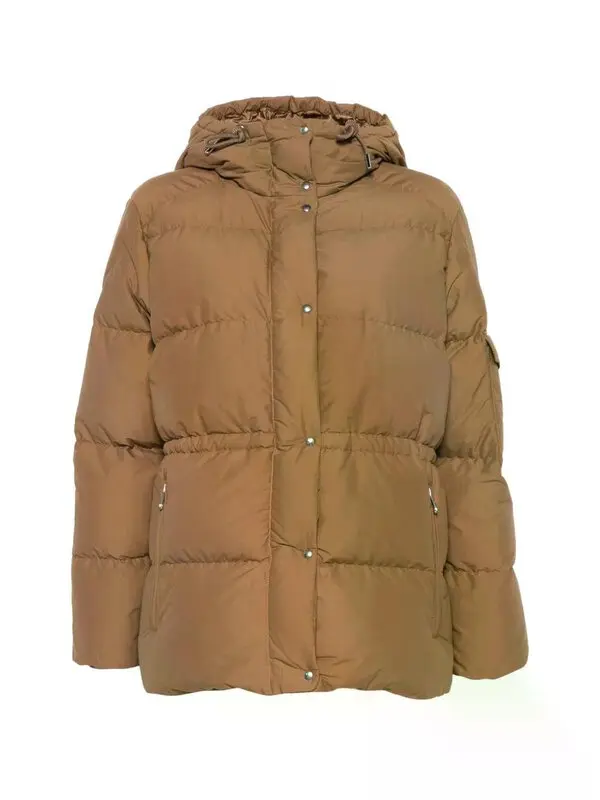 Moncler Himalaya Hooded Short Down Jacket - Brown