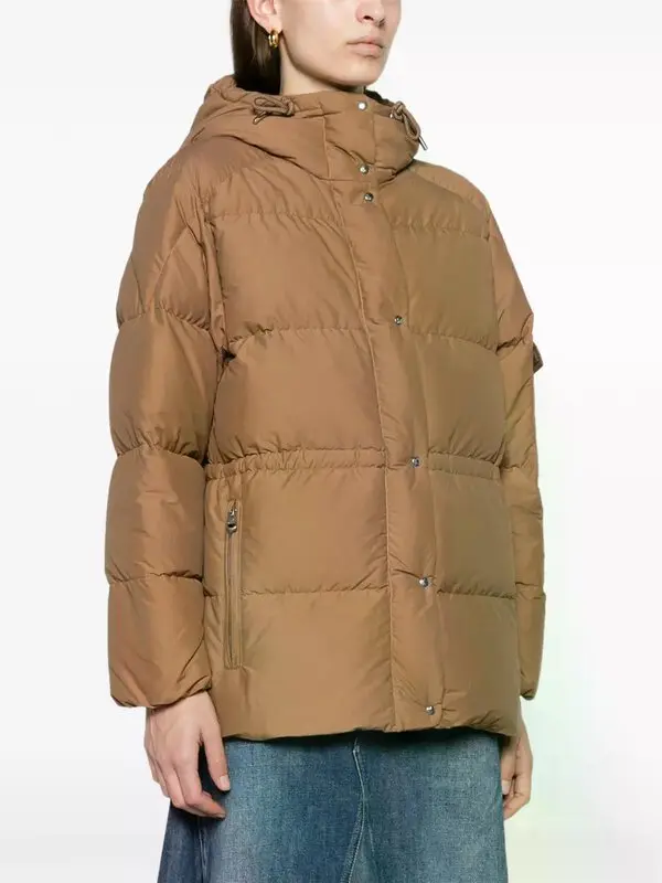 Moncler Himalaya Hooded Short Down Jacket - Brown
