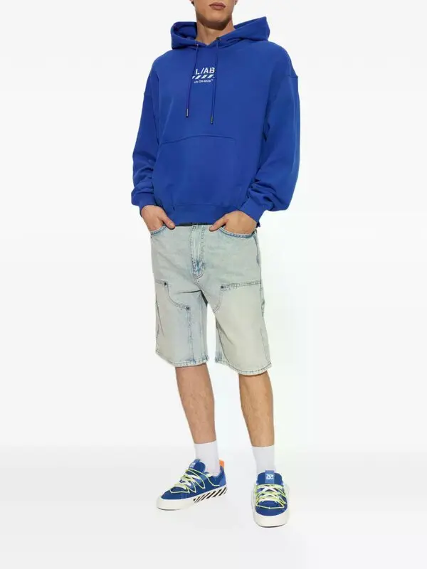 L/AB C/O OFF-WHITE Acid-wash Panelled Shorts
