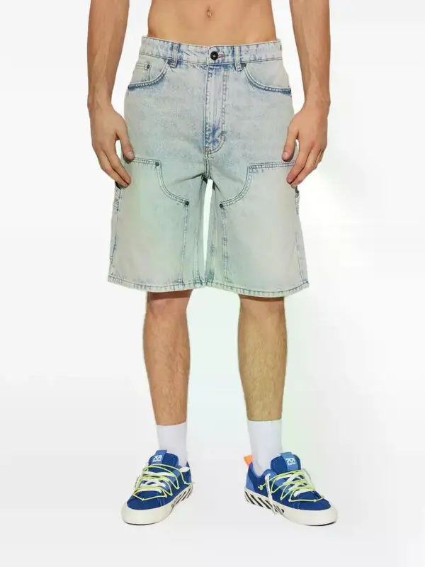 L/AB C/O OFF-WHITE Acid-wash Panelled Shorts