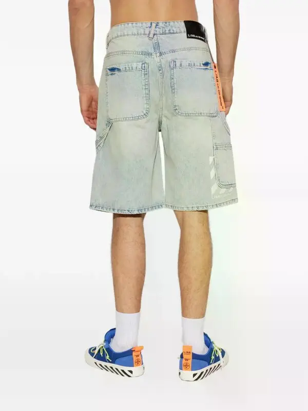 L/AB C/O OFF-WHITE Acid-wash Panelled Shorts