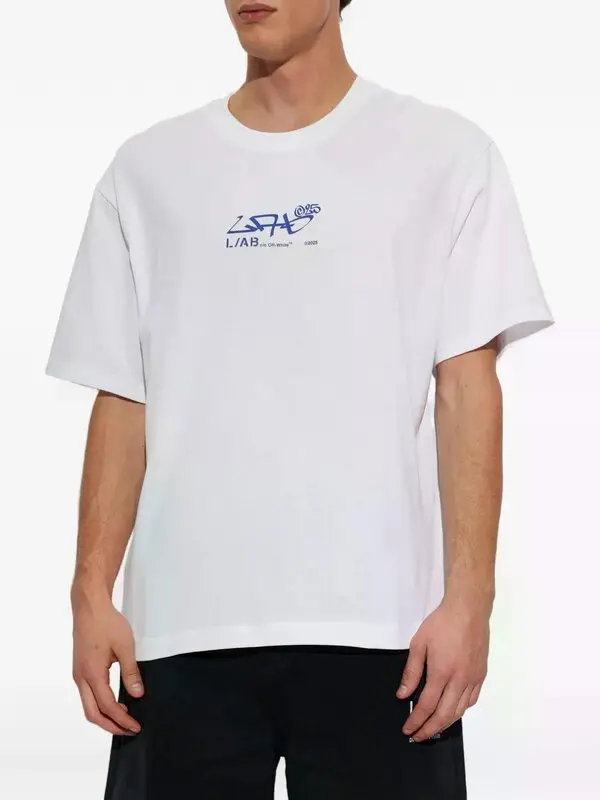 L/AB C/O OFF-WHITE Diagonals Logo-print T-shirt