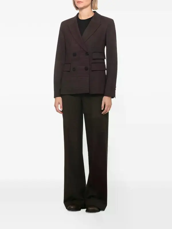 D.exterior Houndstooth Double-breasted Blazer