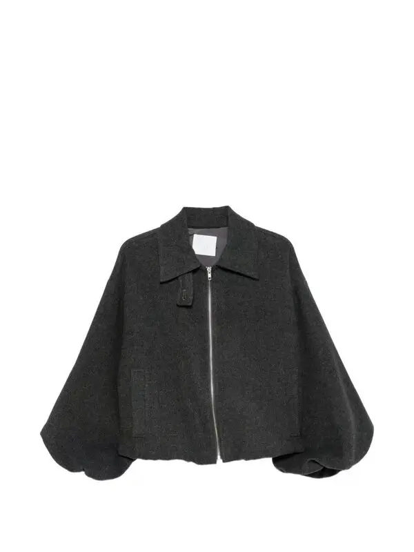 Sú Balloon-sleeve Zip-up Jacket - Grey
