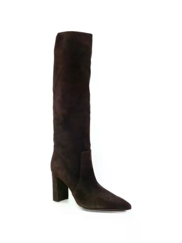 Paris Texas Pointed-toe Block-heel Boots - Brown