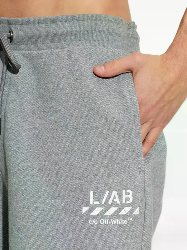 L/AB C/O OFF-WHITE Logo-print Drawstring Shorts