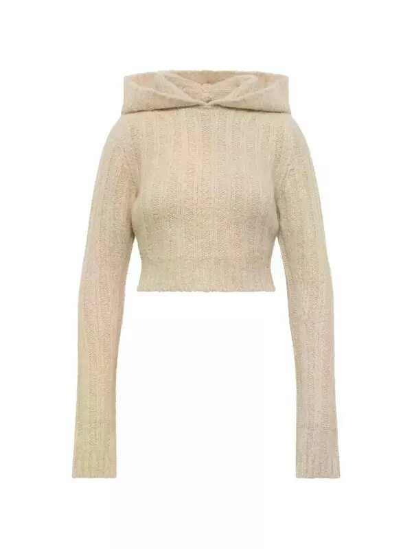 Rick Owens Ribbed-knit Cropped Hoodie