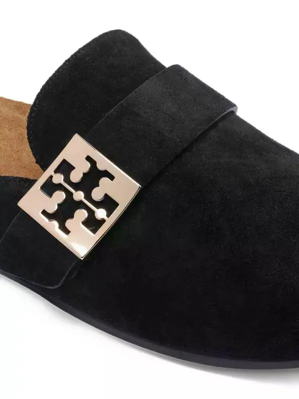 Tory Burch Mellow Logo-plaque Suede Mules