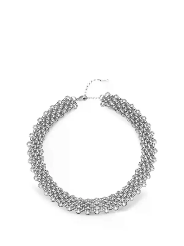 OSTRAS COLLECTION Zou Zou Multi-row Choker Necklace - Silver