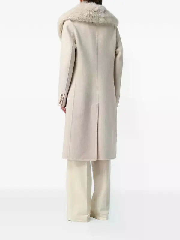 HANITA Faux-fur Trim Single-breasted Coat