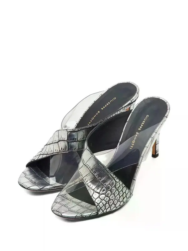 GIUSEPPE ZANOTTI Crocodile-embossed Heel Sandals