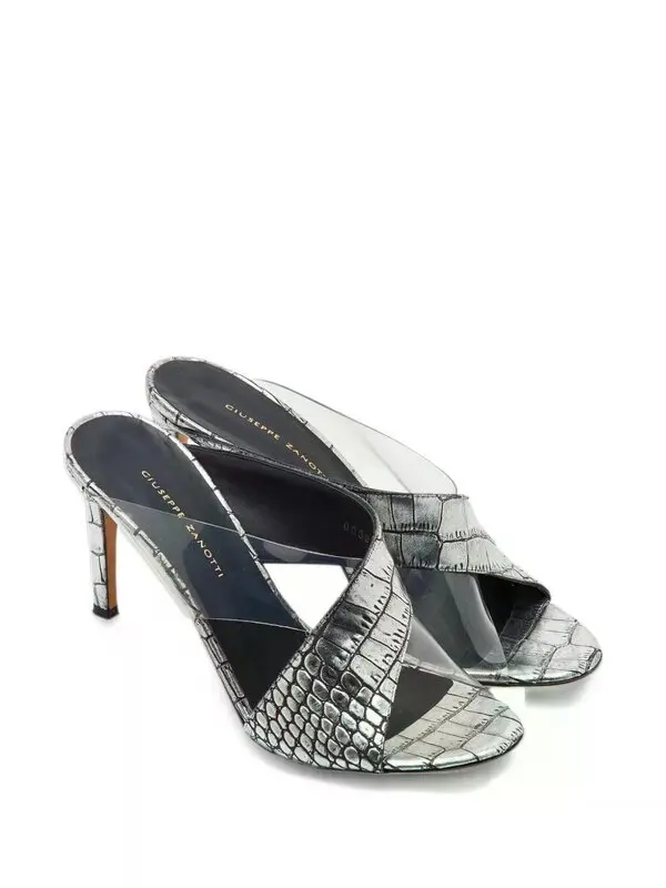 GIUSEPPE ZANOTTI Crocodile-embossed Heel Sandals