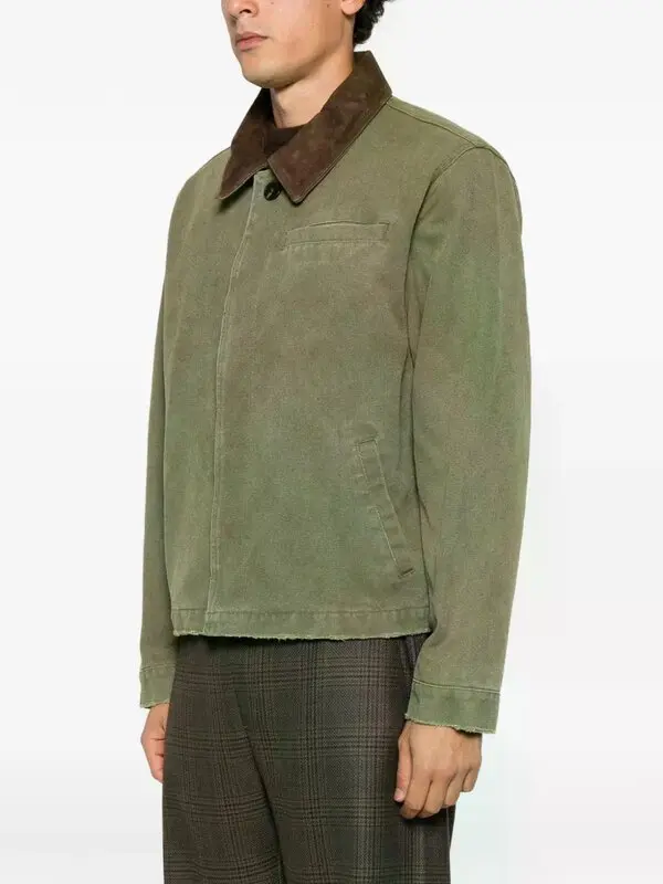 ARTE ANTWERP Contrasting-collar Raw-edge Jacket