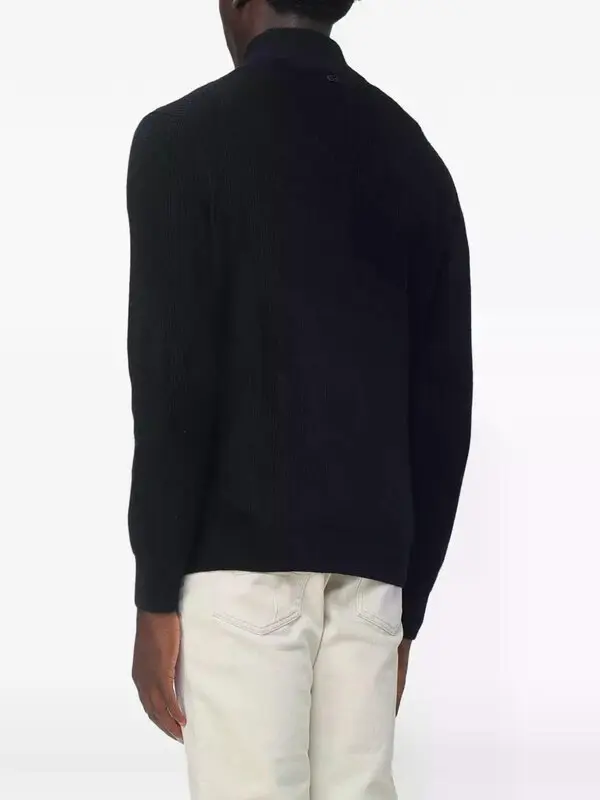 Agnona Ribbed-knit Half-zip Sweater - Black