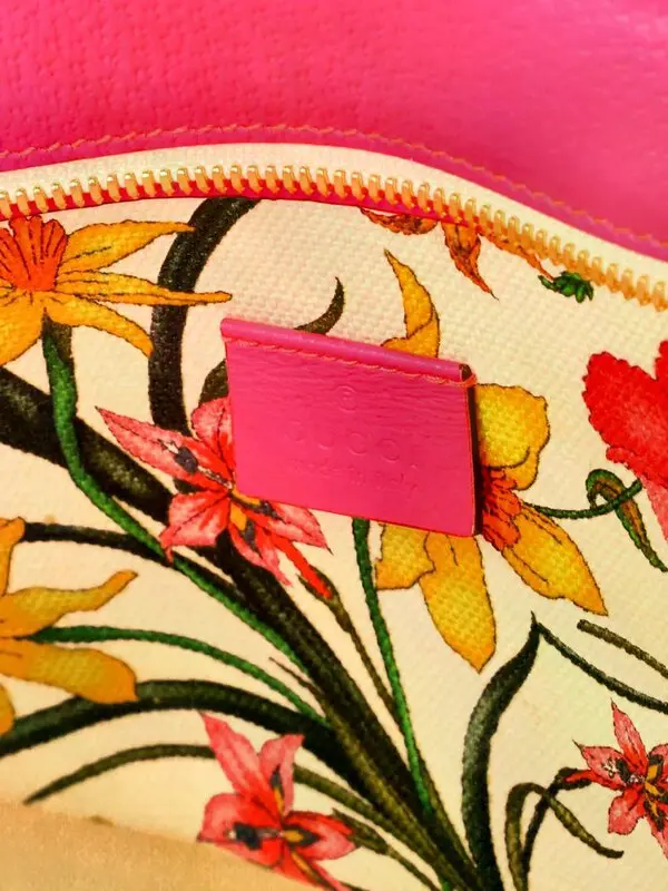 Gucci Convertible Flora Canvas Medium Tote Bag - Pink
