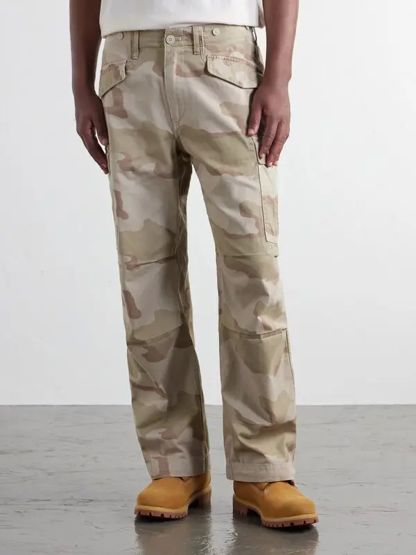 Aimé Leon Dore Wide-leg Camouflage-print Cotton-twill Cargo Trousers - Neutrals