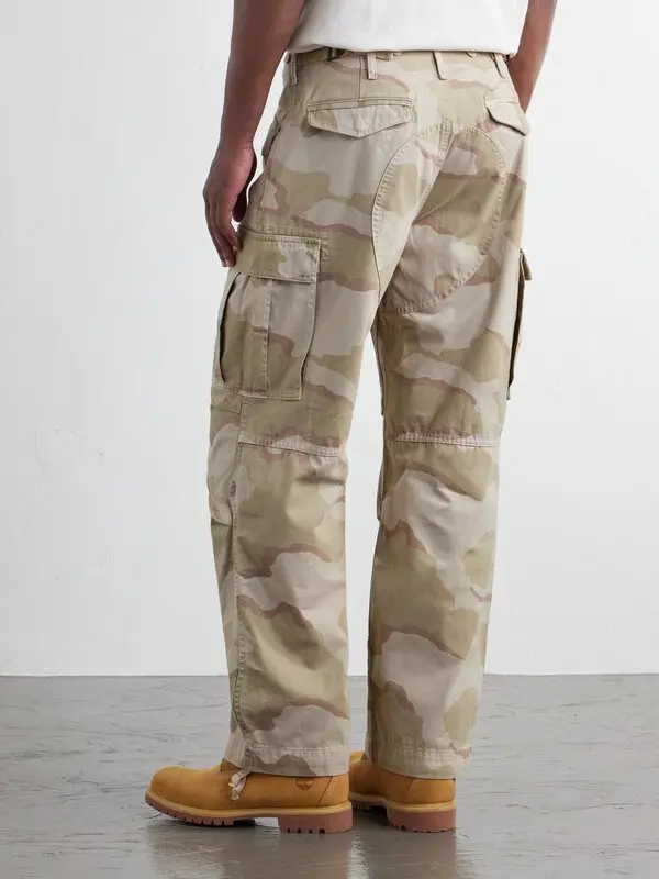 Aimé Leon Dore Wide-leg Camouflage-print Cotton-twill Cargo Trousers - Neutrals