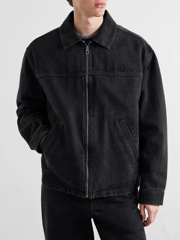 Loewe Logo-embossed Paneled Denim Jacket