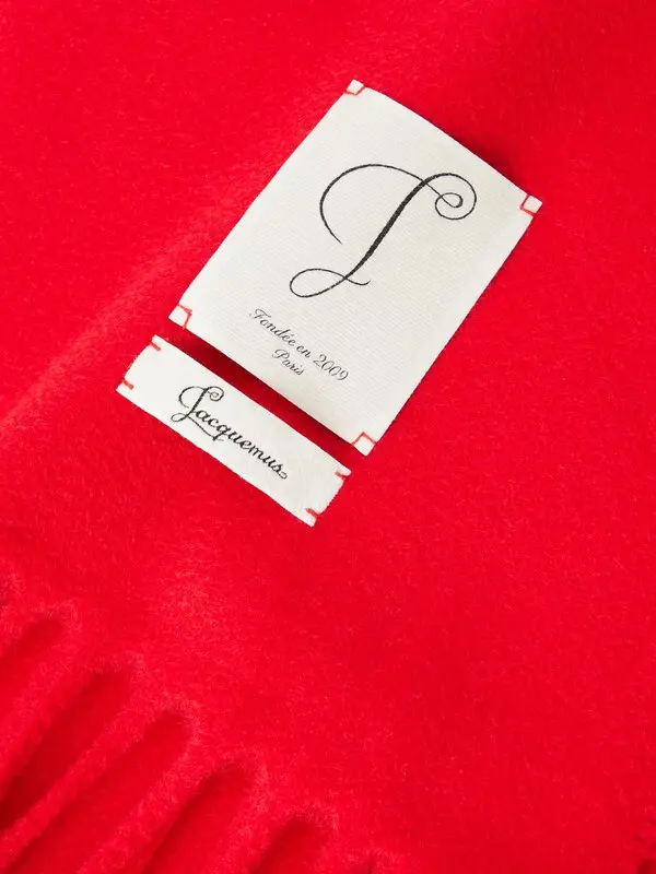 Jacquemus Cavallo Logo-appliquéd Fringed Virgin Wool-felt Scarf