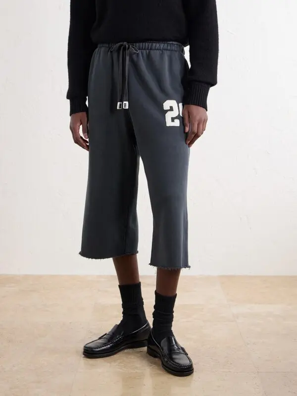 NAHMIAS Hoops 24 Straight-leg Cropped Cotton-jersey Sweatpants
