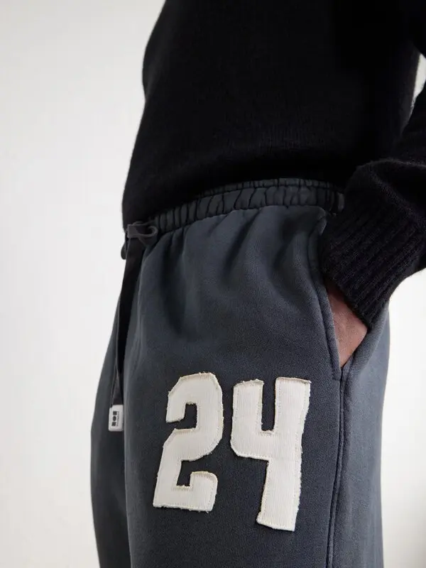 NAHMIAS Hoops 24 Straight-leg Cropped Cotton-jersey Sweatpants