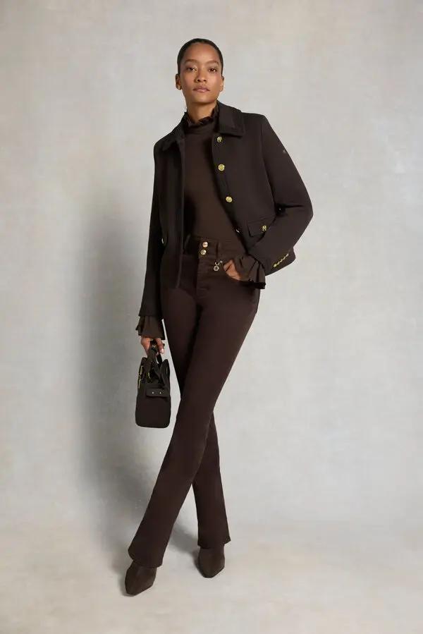 Holland Cooper Supersoft Frill Neck Top
