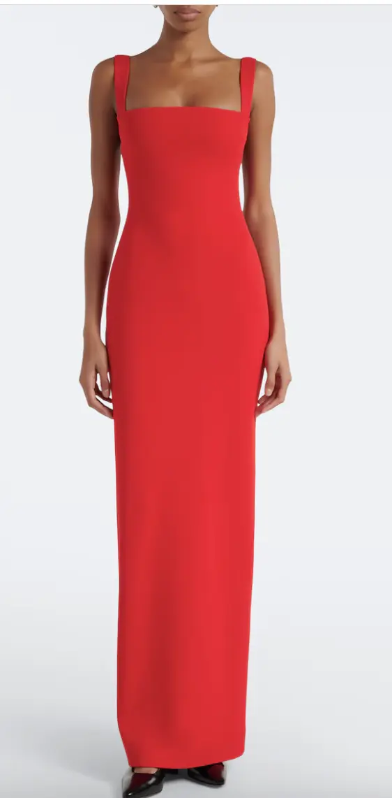 Solace London Joni Crêpe Gown - Red