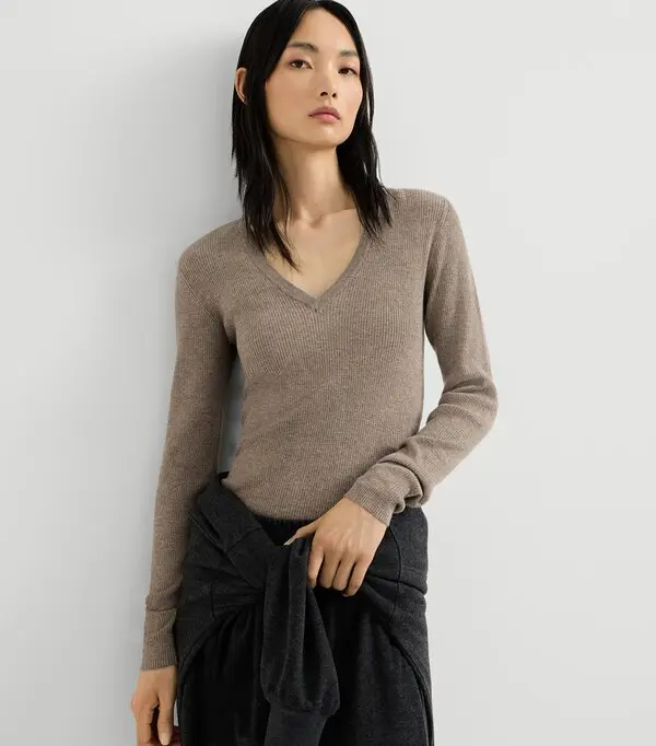 Brunello Cucinelli Cashmere-blend Ribbed Sparkle Sweater