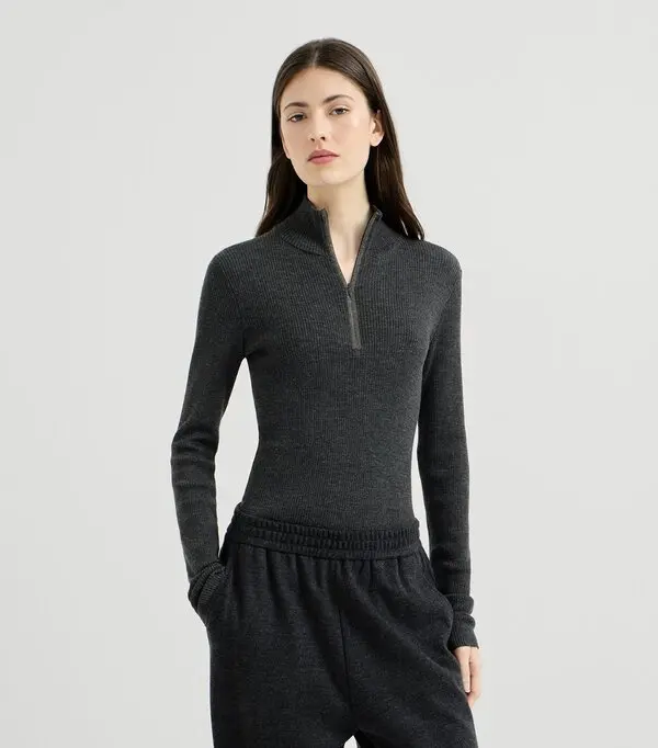 Brunello Cucinelli Virgin Wool-cashmere Half-zip Sweater