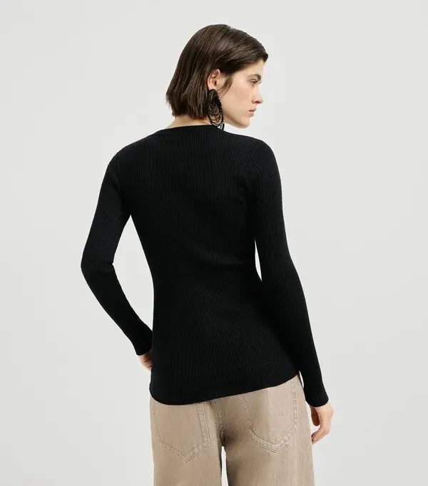 Brunello Cucinelli Cashmere-blend Ribbed Sparkle Sweater
