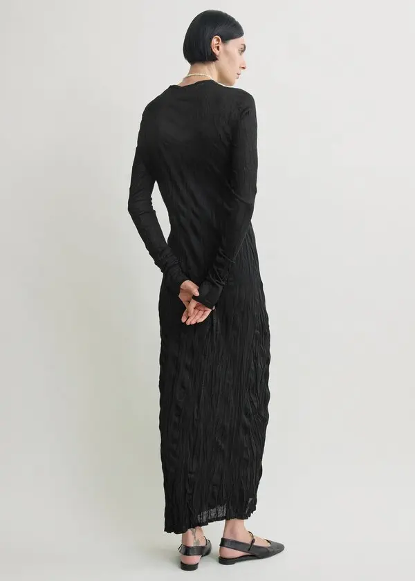 TOTEME Crinkled Knit Long-sleeve Dress