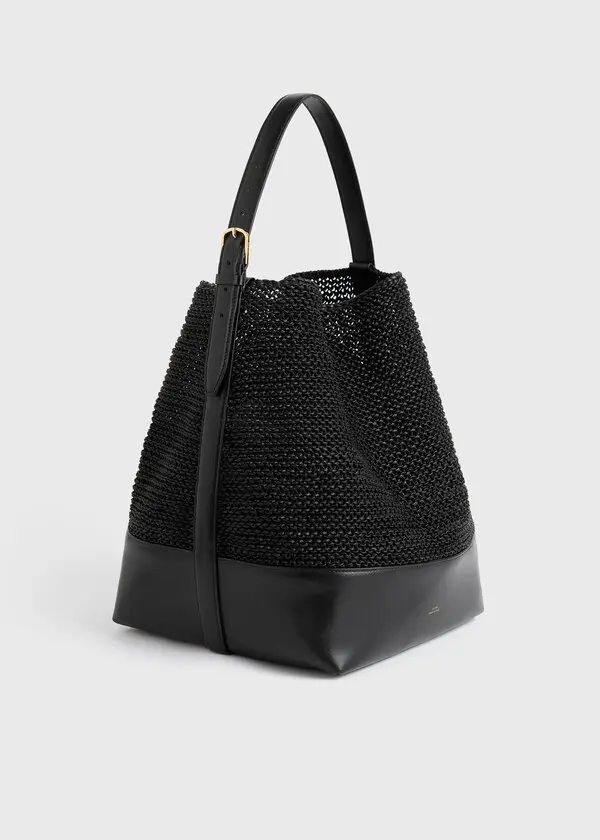 TOTEME Belted Woven-leather Tote
